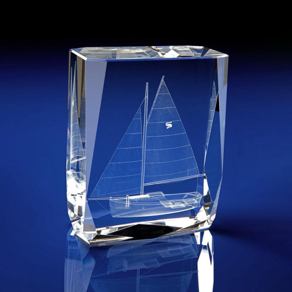 Glass Sailing Trophies - Sailing Awards - Laser Crystal