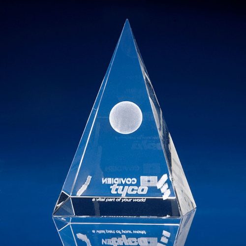 Pyramid Crystal Paperweight | 3D Engarved Paperweights | Laser Crystal